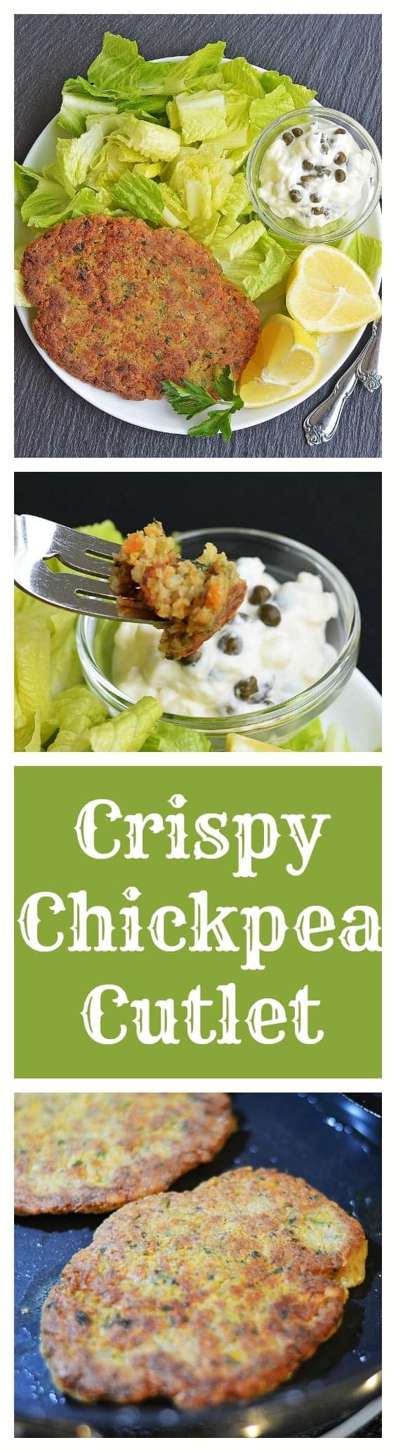 Crispy Chickpea Cutlets with Lemon Caper Sauce - Living Vegan