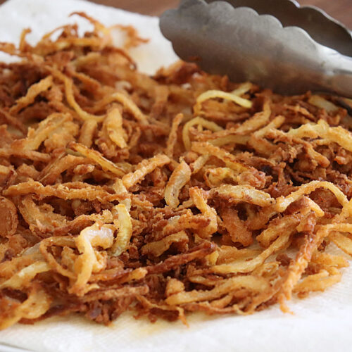 Easy Crispy Fried Onions Recipe - Living Vegan